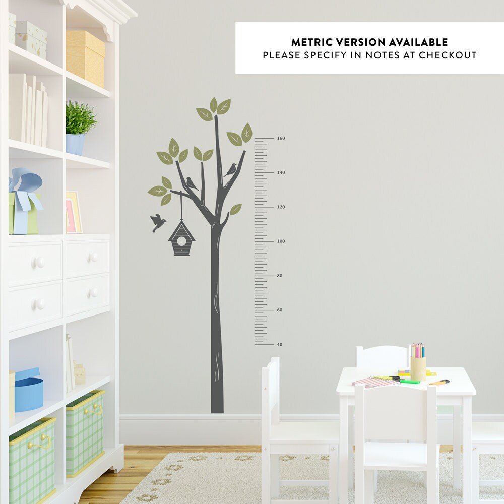 Tree Growth Chart Wall Decal tree Wall Sticker Nature Wall | Etsy