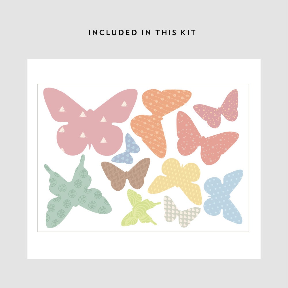 Pattern Butterflies Printed Wall Decal-Butterfly Wall Sticker | Etsy