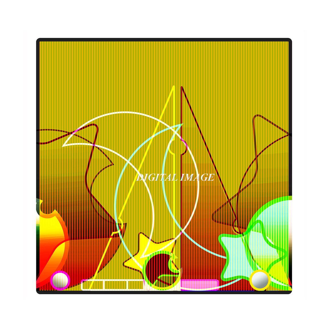 Double Moons - Digital Illustration JPEG Image Instant Download - Etsy