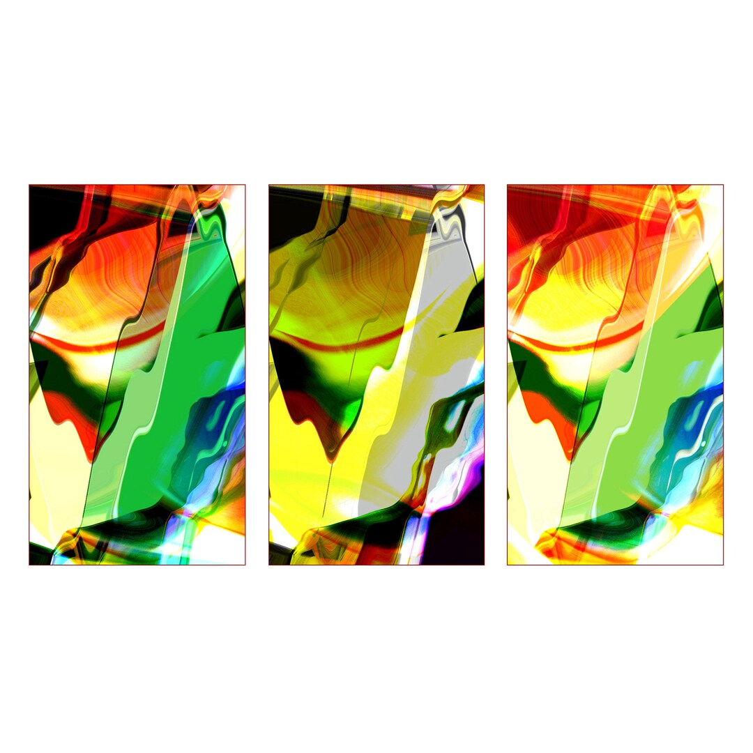 Slant Hill With Sunset 3 Panels - Digital Altered Photography JPEG ...