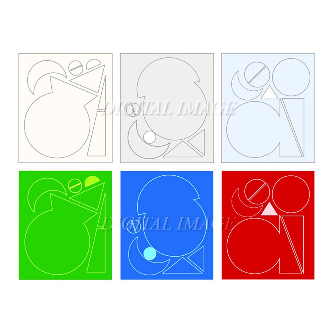 Simple Geometric Drawing Neutral/colors - Digital Illustration JPEG ...