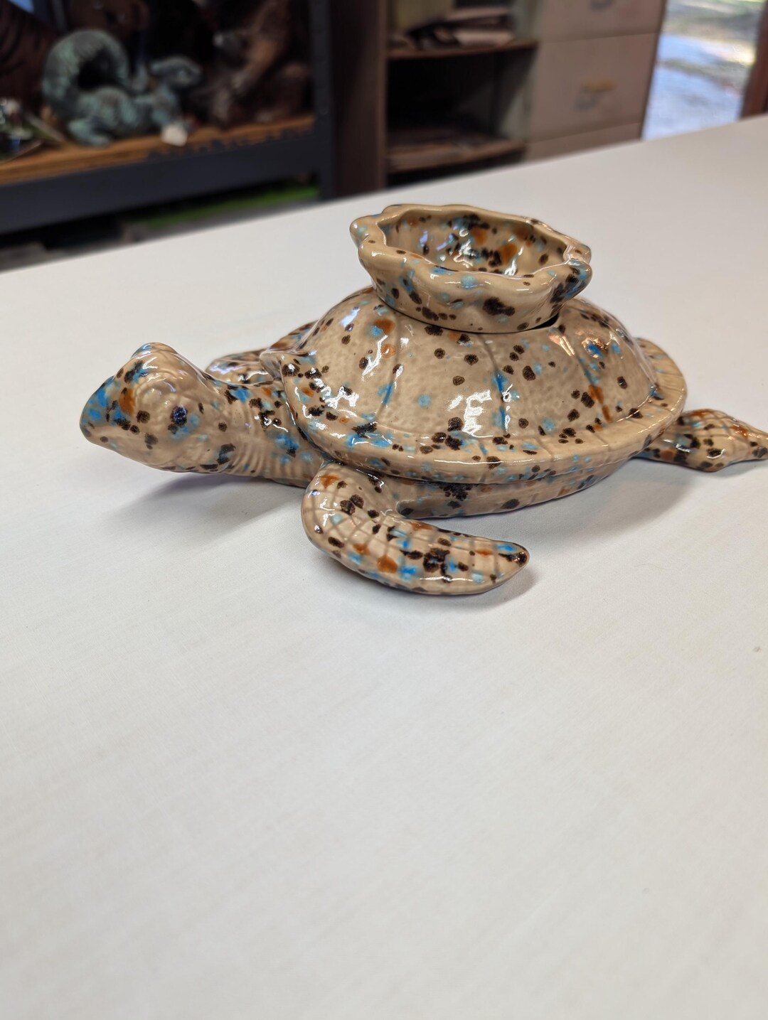 Sea Turtle Planter ( Mocha Marble Lite) - Etsy