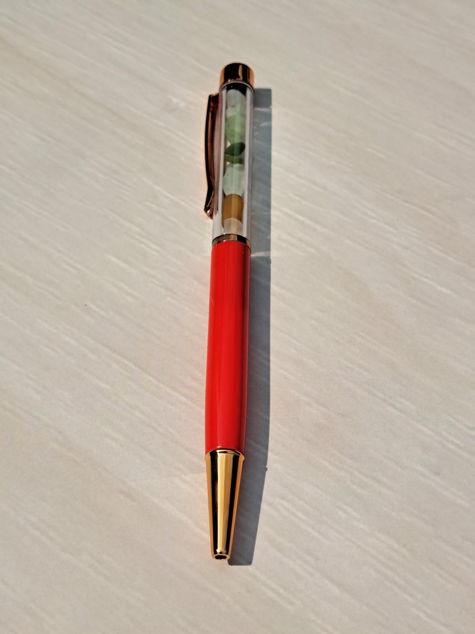 Genuine Sea Glass Pen - Red Pen Body With Black Ink - Etsy