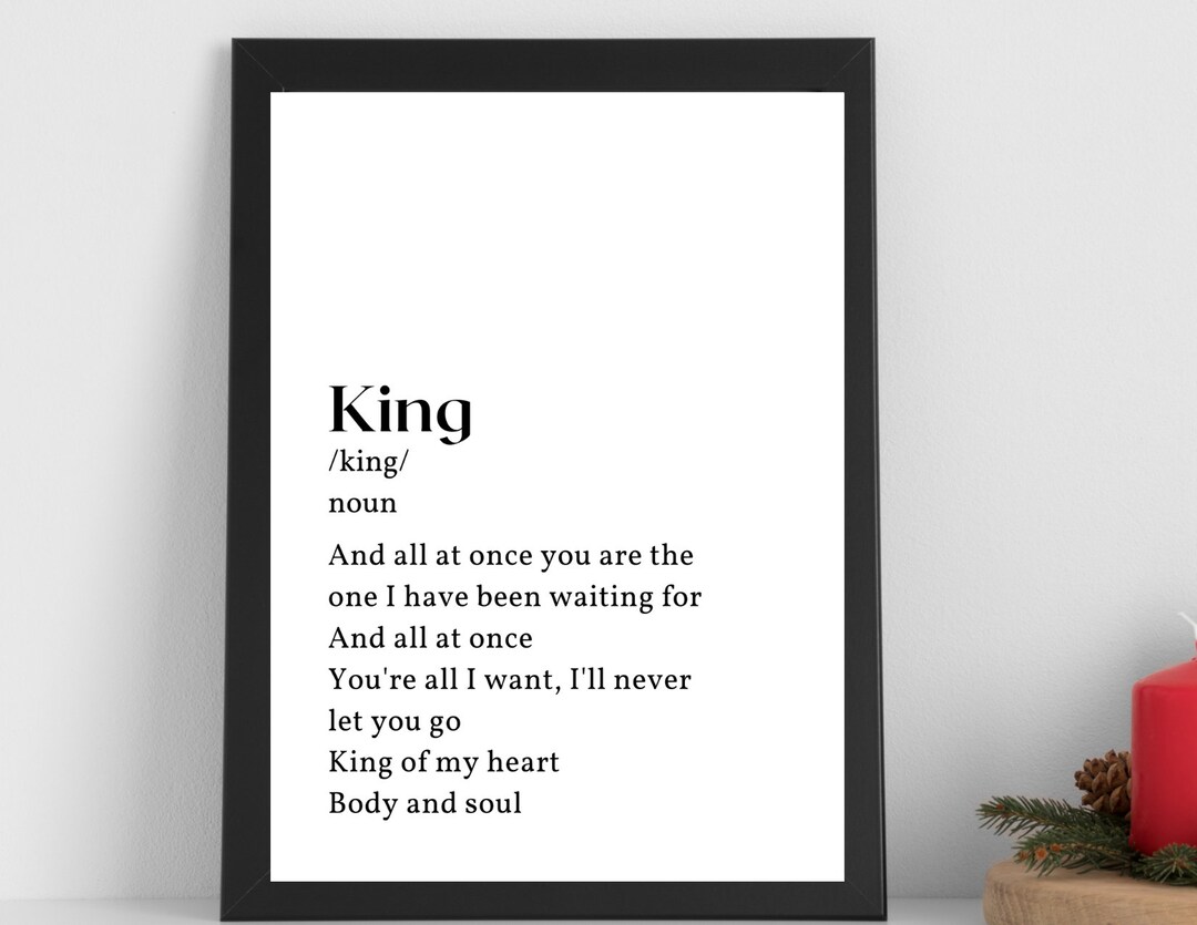 King Inspired Definition Digital Print - Etsy