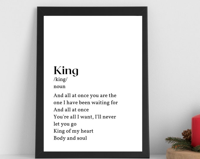 King Inspired Definition Digital Print - Etsy