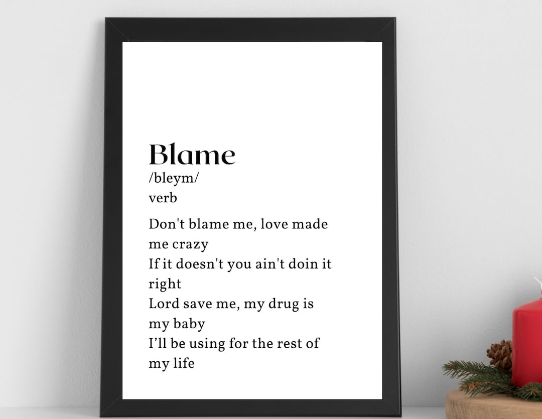 Blame Inspired Definition Digital Print - Etsy