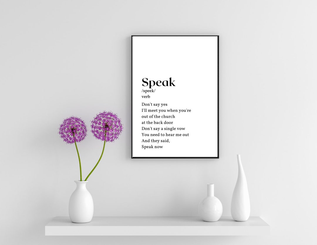 Speak Inspired Definition Digital Print - Etsy