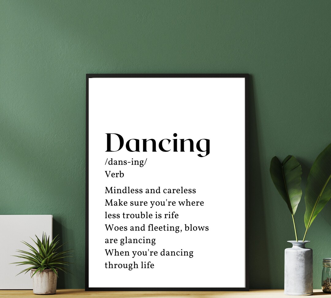 Dancing Inspired Definition Digital Print - Etsy