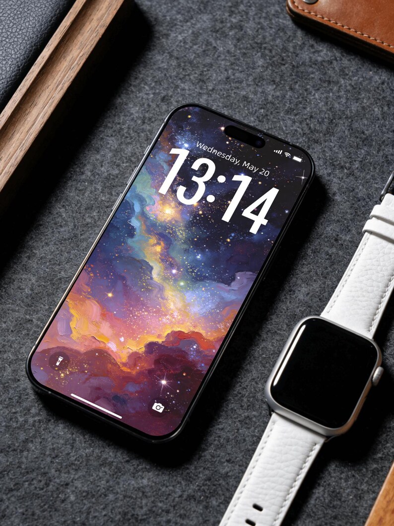Vibrant Nebula Phone Wallpaper Set | Colorful Cosmic Ios Lock Screen ...