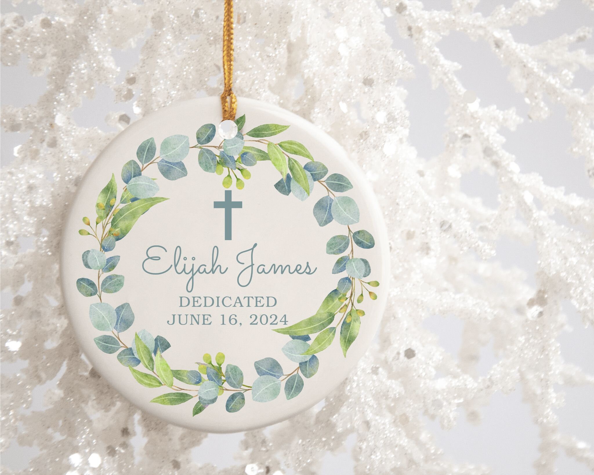 Personalized Baby Dedication Day Verse Porcelain Ornament Dedicate Gift ...