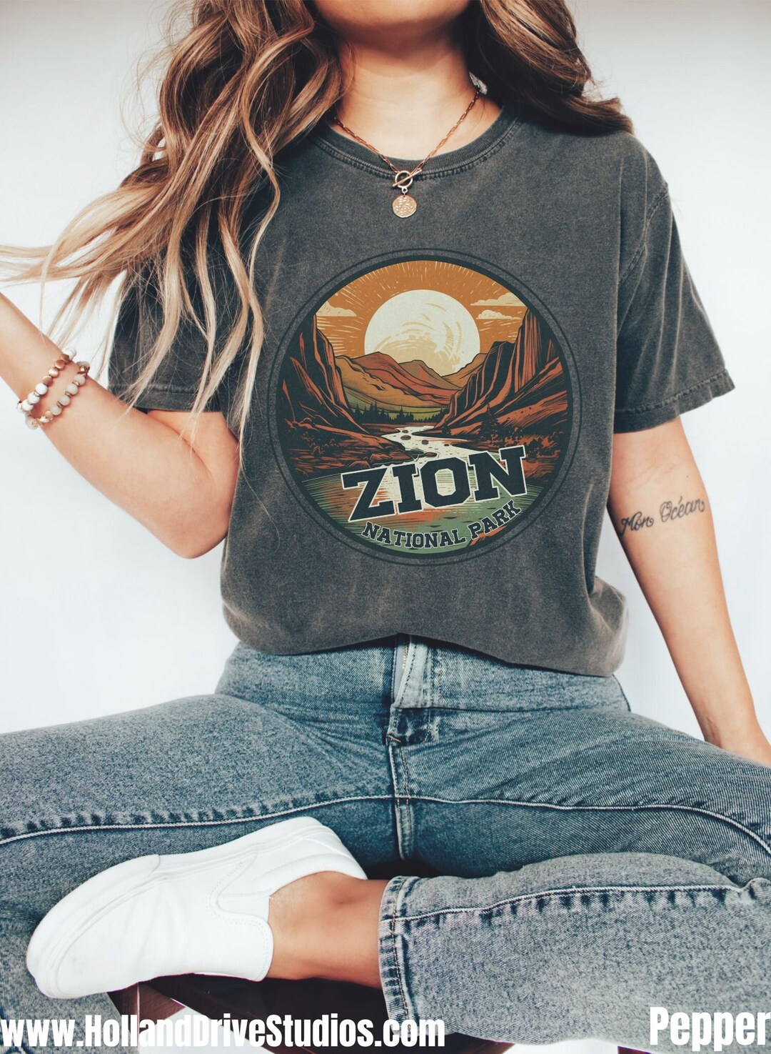 Zion National Park Ranger Aesthetic Retro Mountain Graphic T Shirt ...