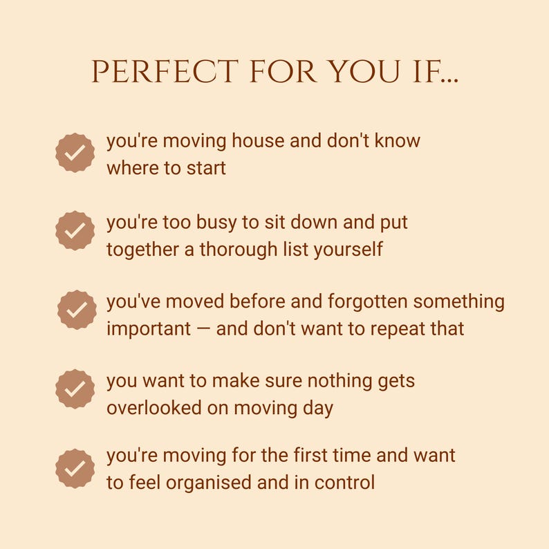 UK Moving House Checklist | Printable PDF | Moving Day Planner | First ...