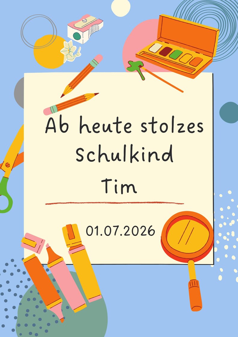 Personalized Back to School Poster | Proud Schoolchild | Name & Date ...