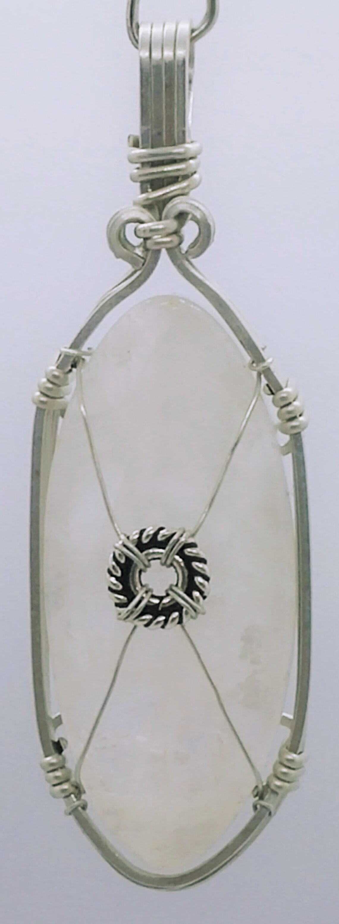 Feathered White Quartz Pendant - Etsy