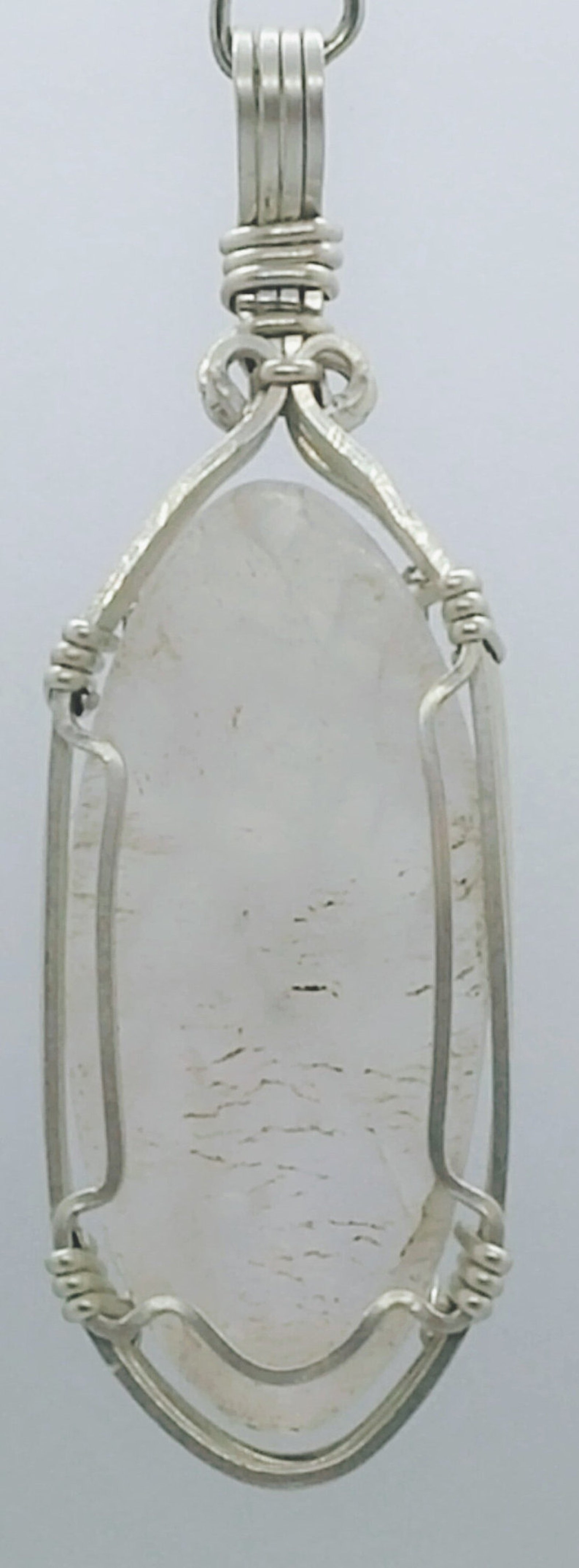 Feathered White Quartz Pendant - Etsy