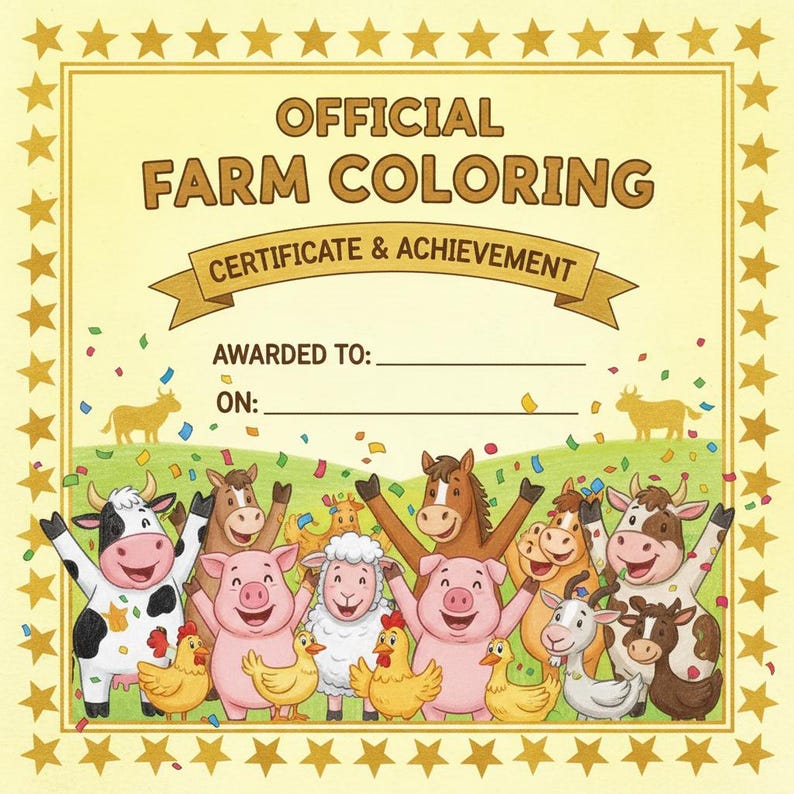 Farm Animals Coloring Book | 30 Fun Pages for Kids Ages 3-8 (PDF ...