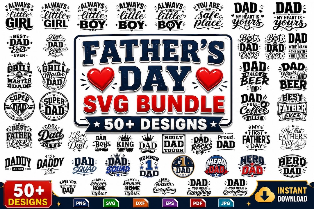 Father's Day SVG Bundle: Funny Dad Quotes, Dad Ever Designs (digital ...