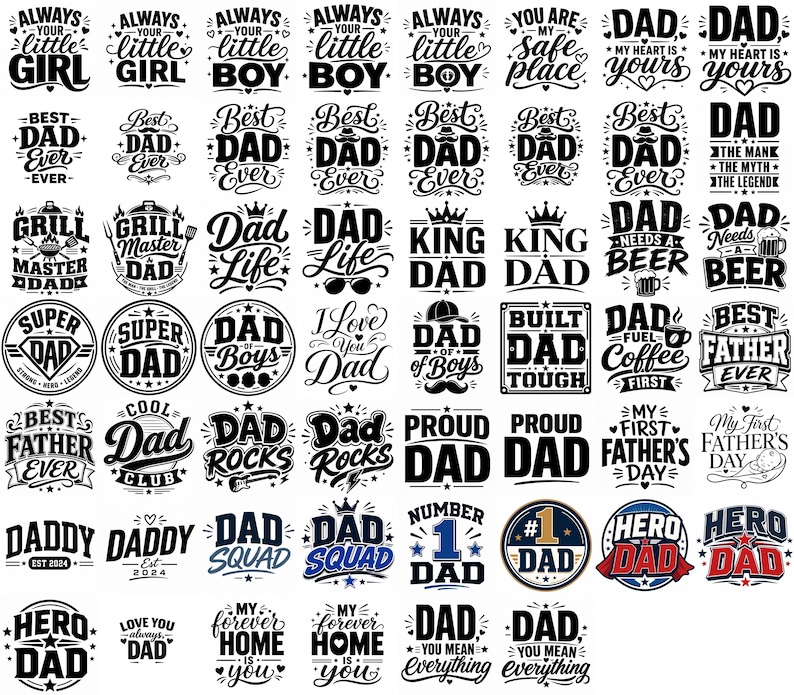 Father's Day SVG Bundle: Funny Dad Quotes, Dad Ever Designs (digital ...