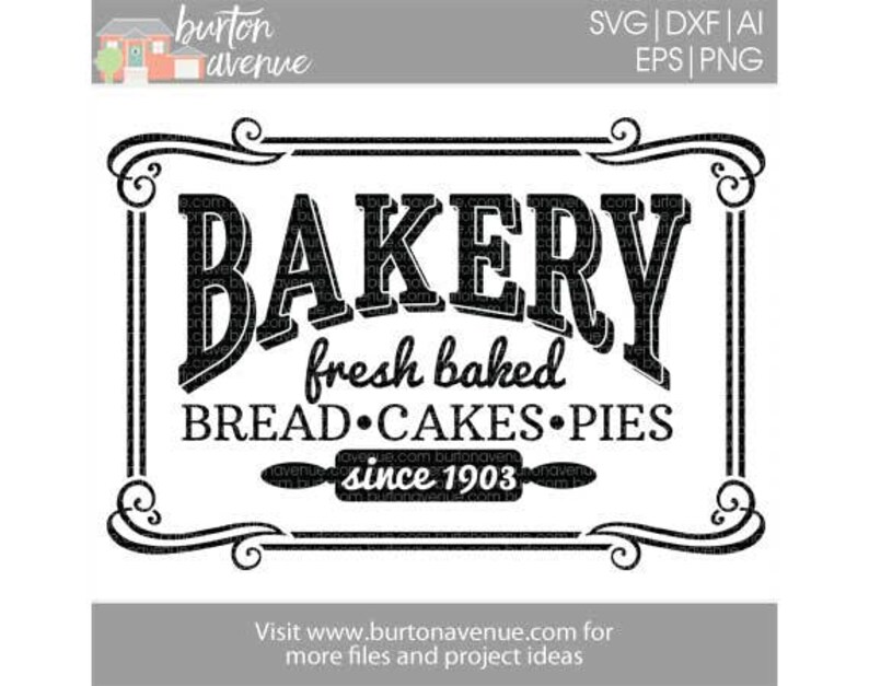 Vintage Bakery SVG Bakery Fresh Kitchen Svg Farmhouse Baked | Etsy