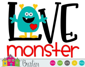 Love Monster Valentines Svg - Etsy
