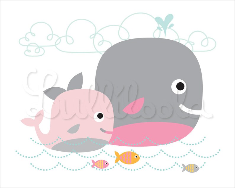 Whale . Baby Nursery Wall Art . Children Wall Art - Etsy