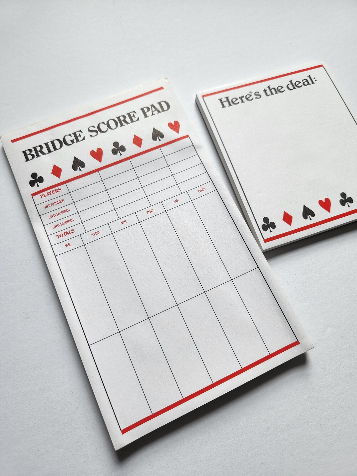 Vintage Bridge Score Pads Gift for Card Players Bridge Notepads Card ...