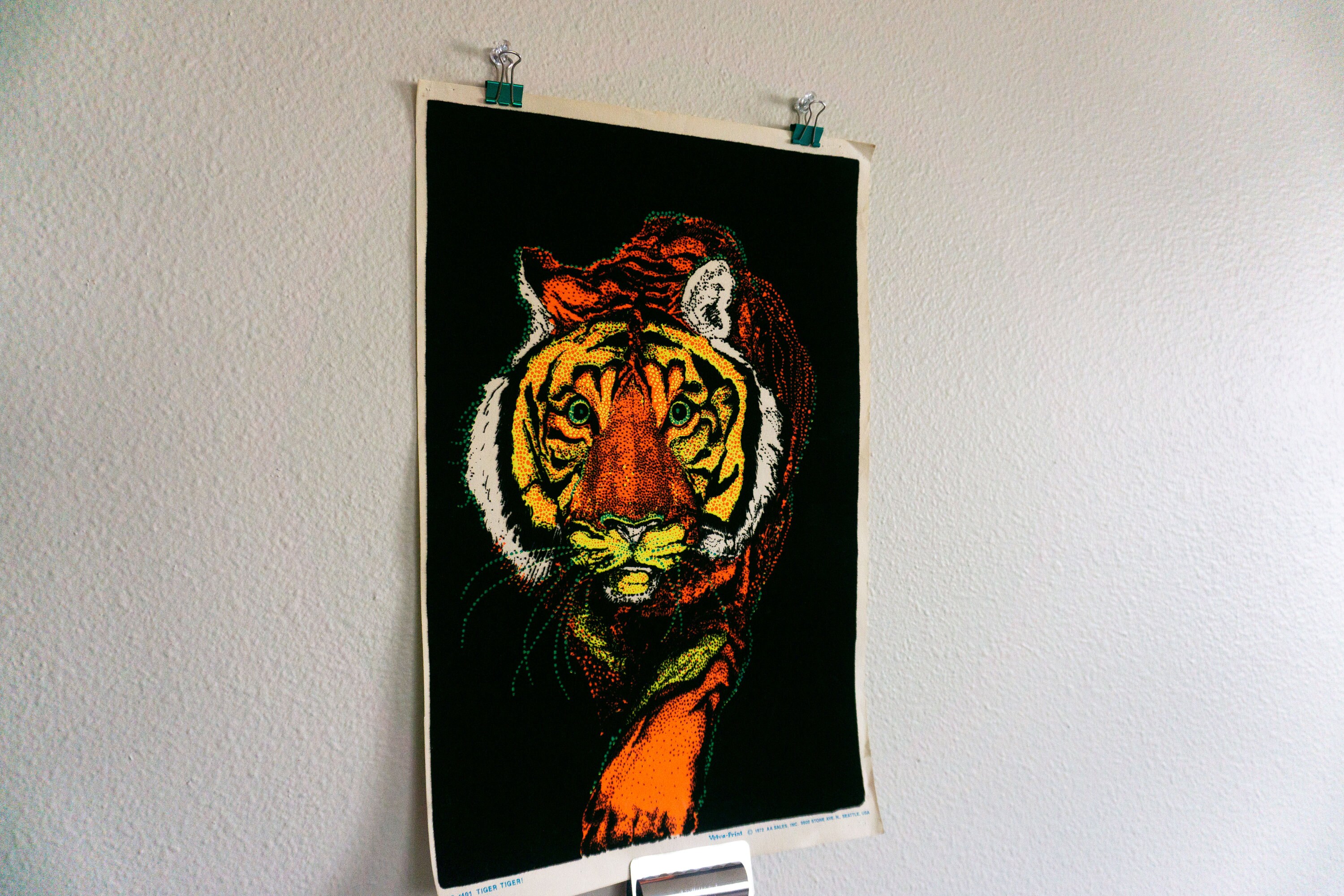 Rare 1972 Velva-Print Tiger Blacklight Poster // Psychedelic | Etsy
