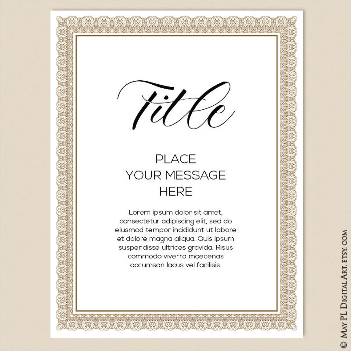 Award Vintage Bronze Borders, Certificate Page Frames Digital Clipart ...