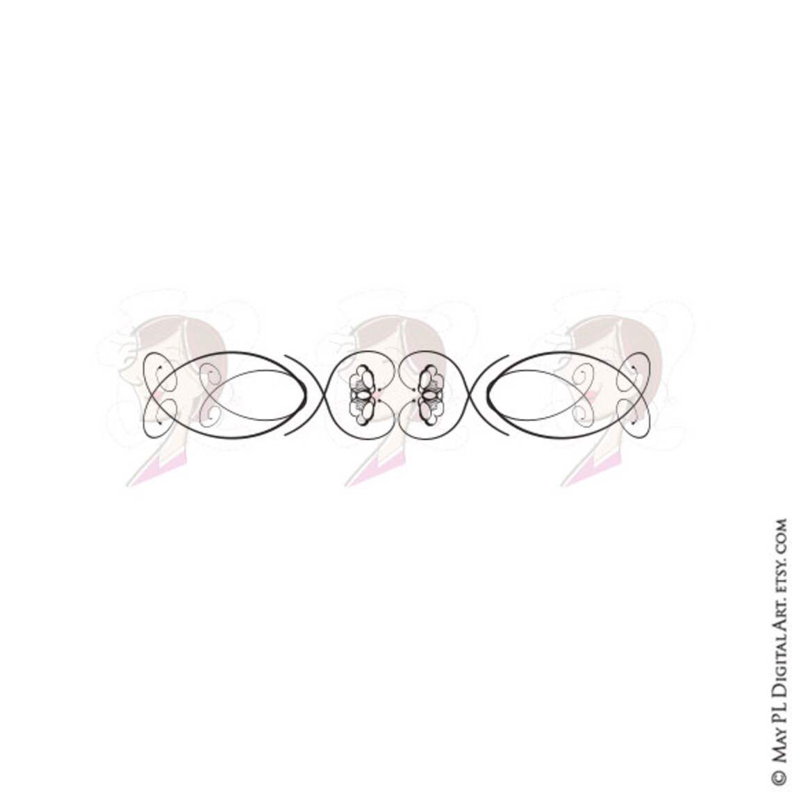 Monogram Bohemian Frames Gypsy Graphics Digital VECTOR Clip - Etsy