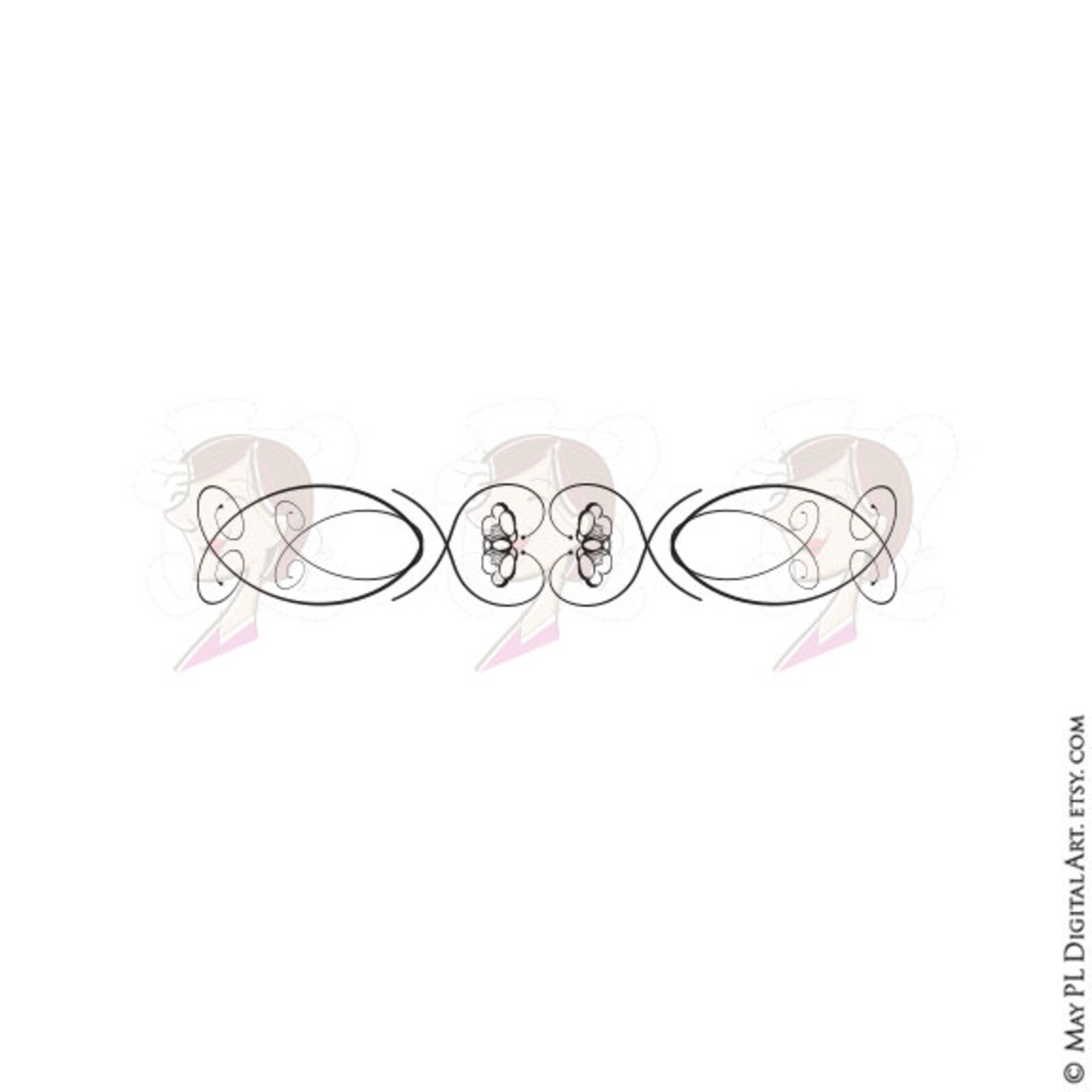 Monogram Bohemian Frames Gypsy Graphics Digital VECTOR Clip - Etsy