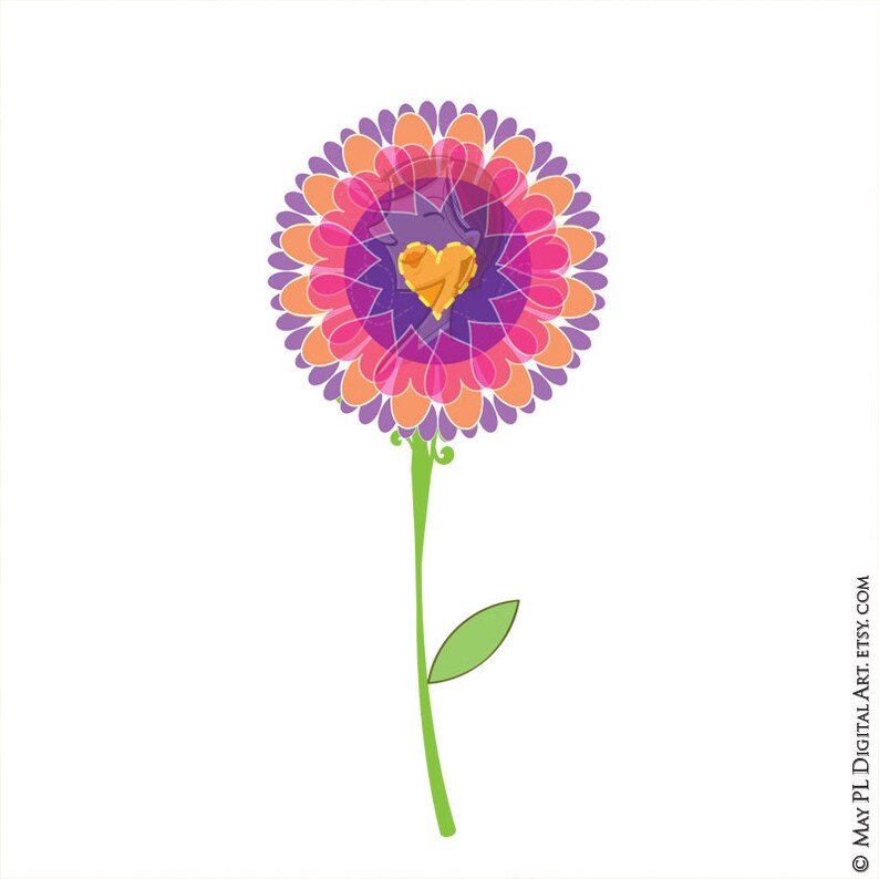 Spring Flowers Clip Art - Digital Florals Graphic to Make Birthday or ...