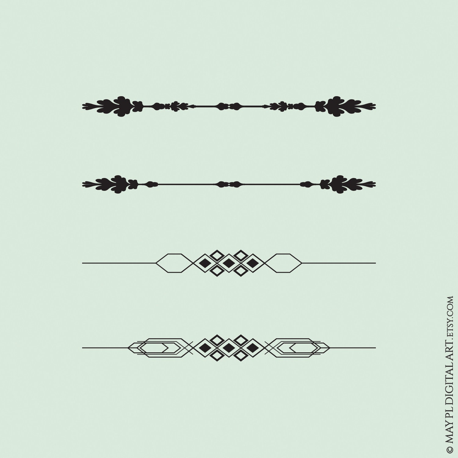 Text Decoration Clipart Collection - Ornate Retro Decorative Design ...