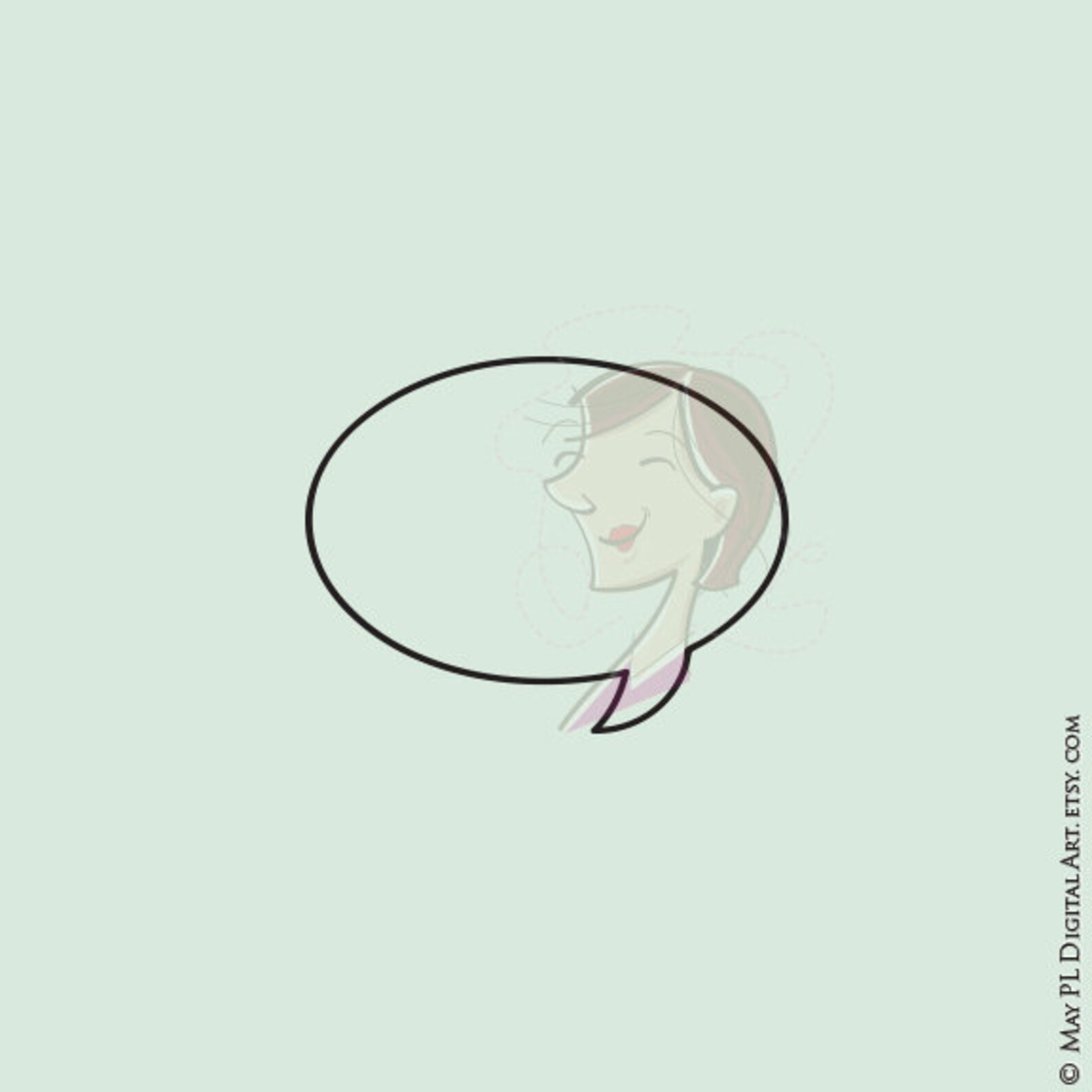 Speech Bubbles Clipart Thought Bubble Digital Vector Frame Scrapbook ...