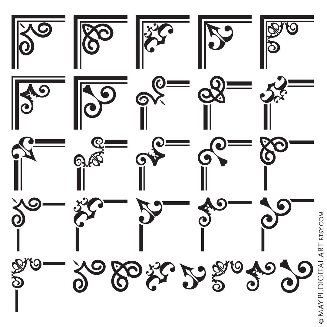 Clipart Simple Corners Border Unique Designs Work Project Collection ...