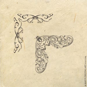 Vintage Corners Old Style Border Edges Foliage Ornate Black Clipart ...
