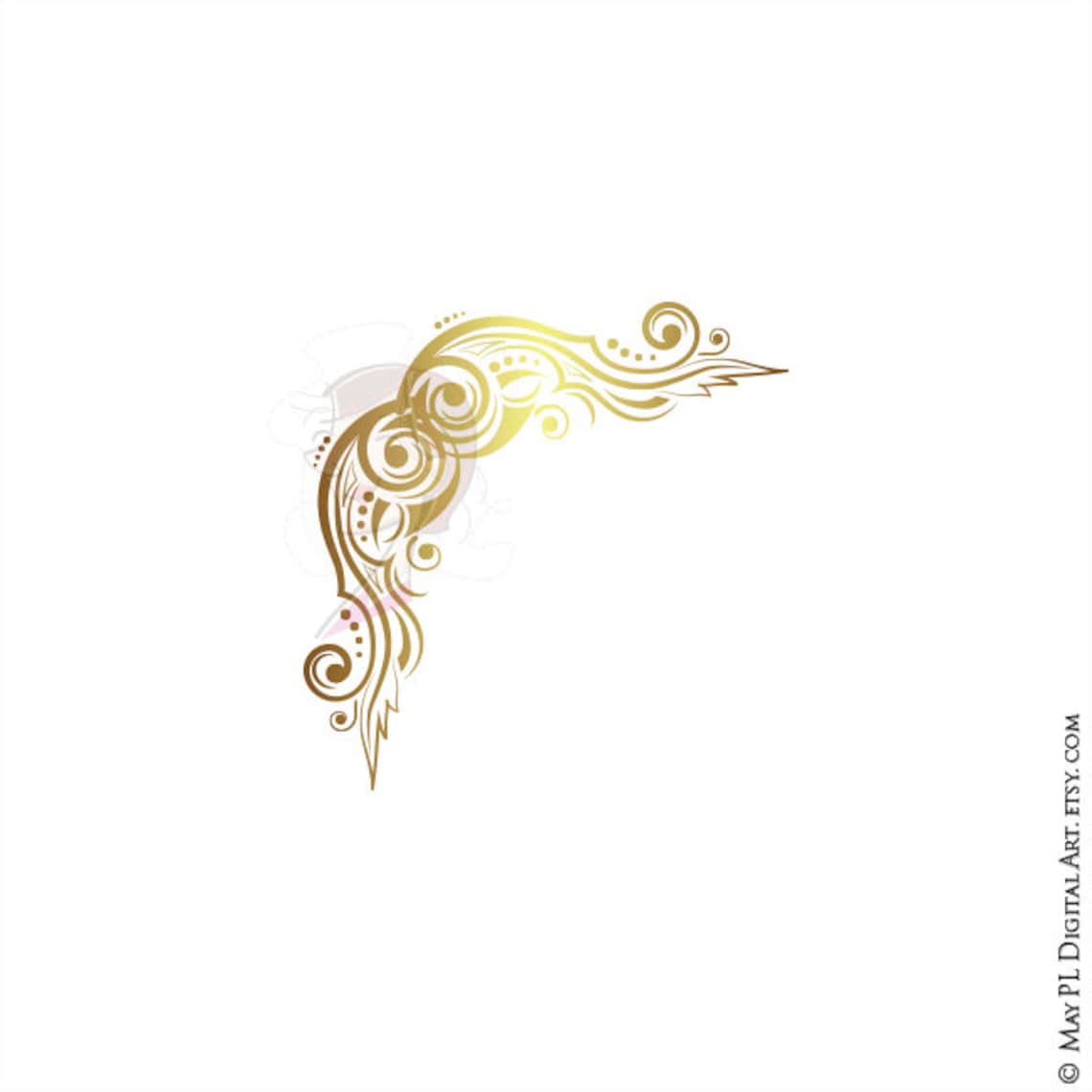 Frame Corners Gold Digital Clip Art - Decorate the Edges of Your Photos ...