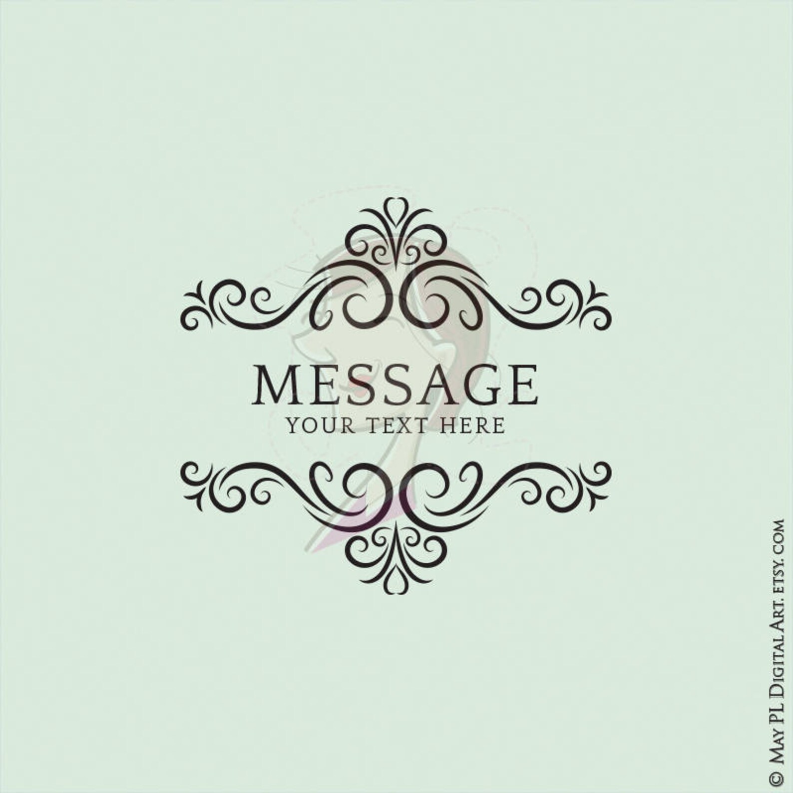 Elegant Flourish Design With Chandelier Frames - Perfect as Logo, Signs ...