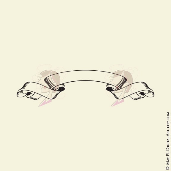 Scrolls Banners Vintage Blank Rustic Digital Scroll Ribbon Add Text ...
