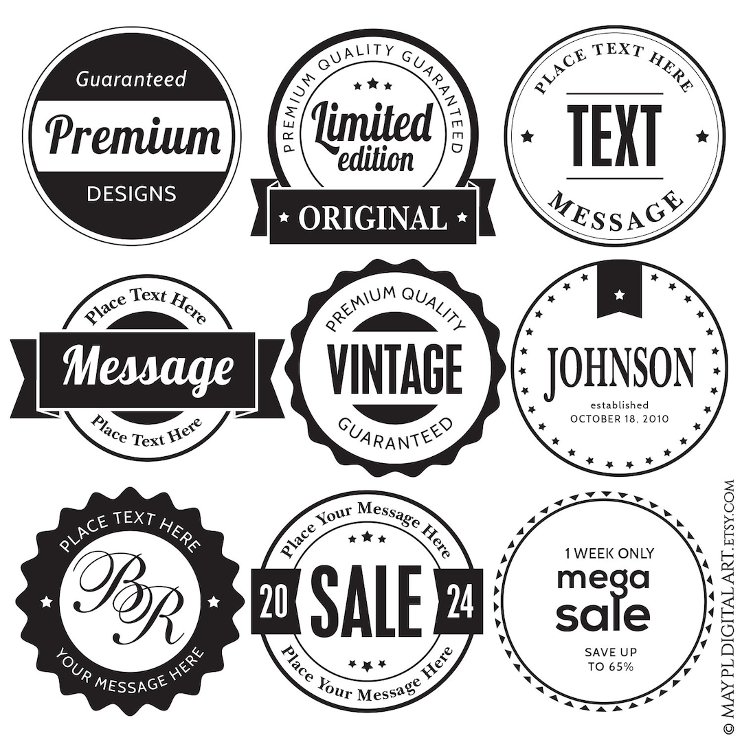Logo Premium Circle Badge Frames With Banners, Vector Clip Art ...