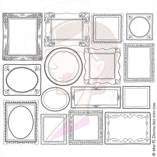 Whimsy Page Border Whimsical Doodle Frames Children Hand Drawn | Etsy