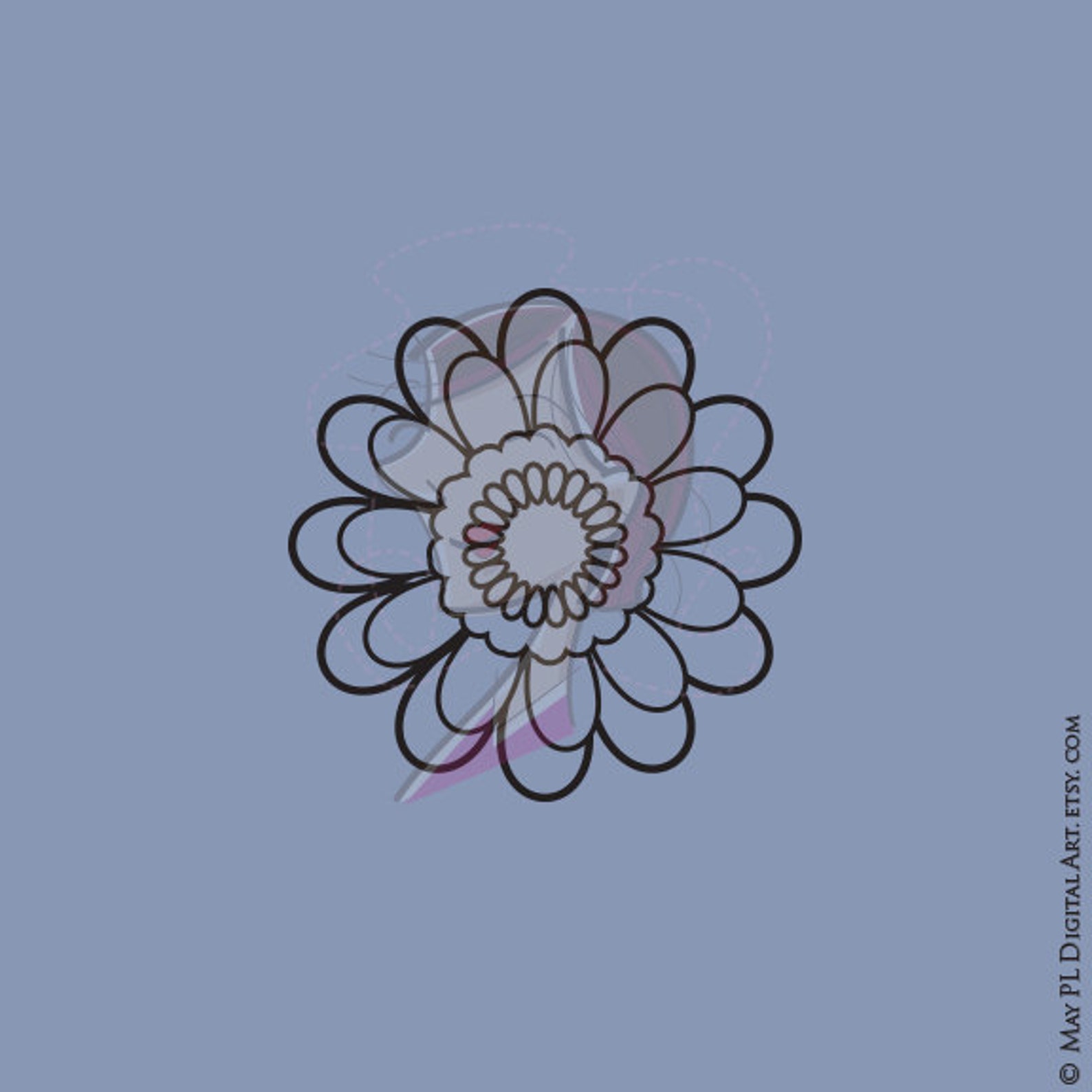 Flower Stamps Png Vector Clipart Digital Stamp to Make a - Etsy UK