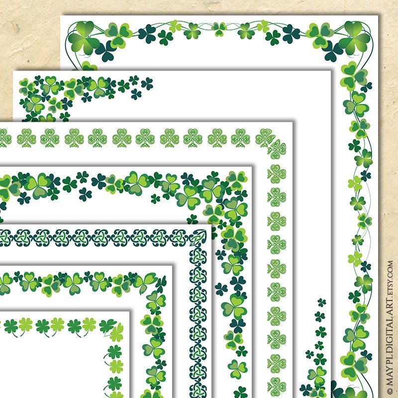 St Patricks Day Clipart Borders - Etsy