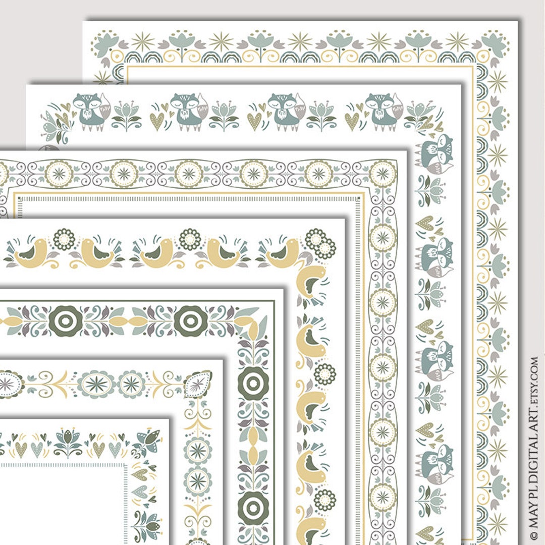 Border Frames Scandinavian Danish Nordic Page Hygge Design - Digital ...