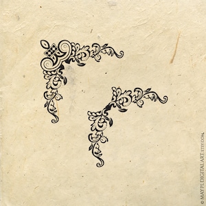 Victorian Ornamental Corner Edge Clipart - Traditional Designs Black ...