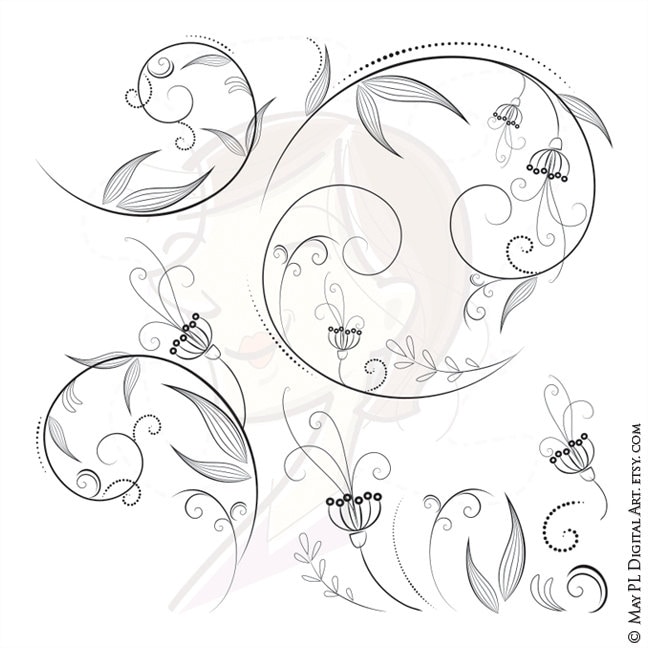 Simple Floral Swirl Design