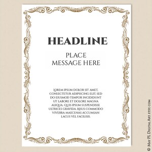 Award Vintage Bronze Borders, Certificate Page Frames Digital Clipart ...
