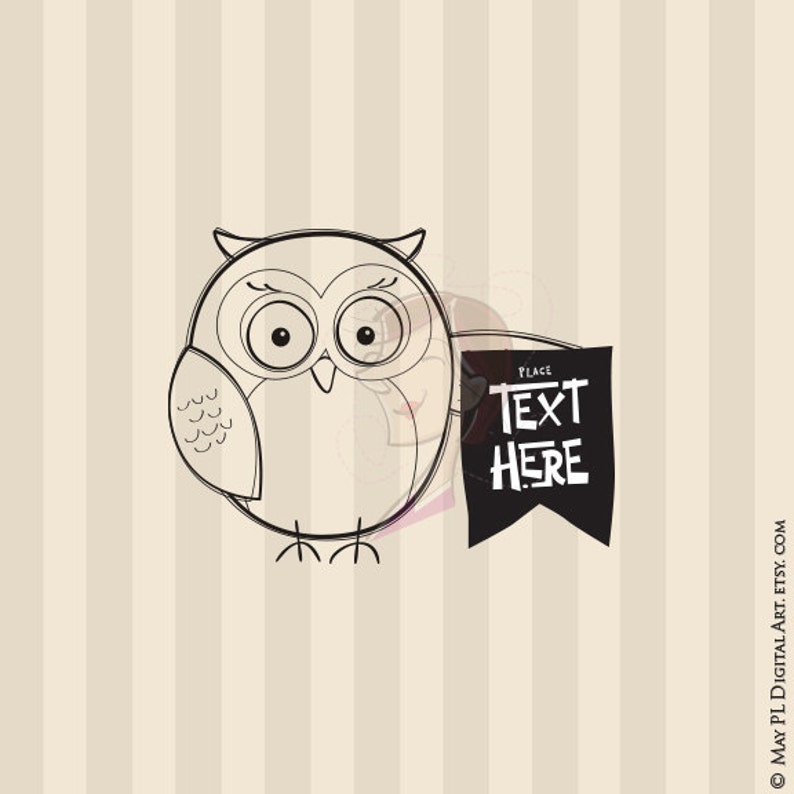 Owl Clipart Cute Owls Digital Stamps Whimsical Designs - Etsy