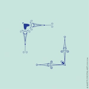 Unique Corner Borders, Blue Project Clipart - Ornate Simple Designs ...