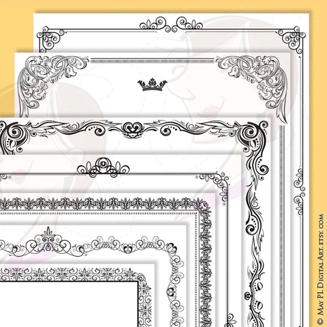 Certificate Frames Design Vintage Style Borders Great for - Etsy