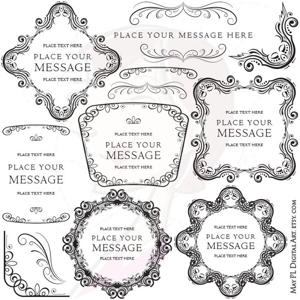 Curly Borders - Etsy